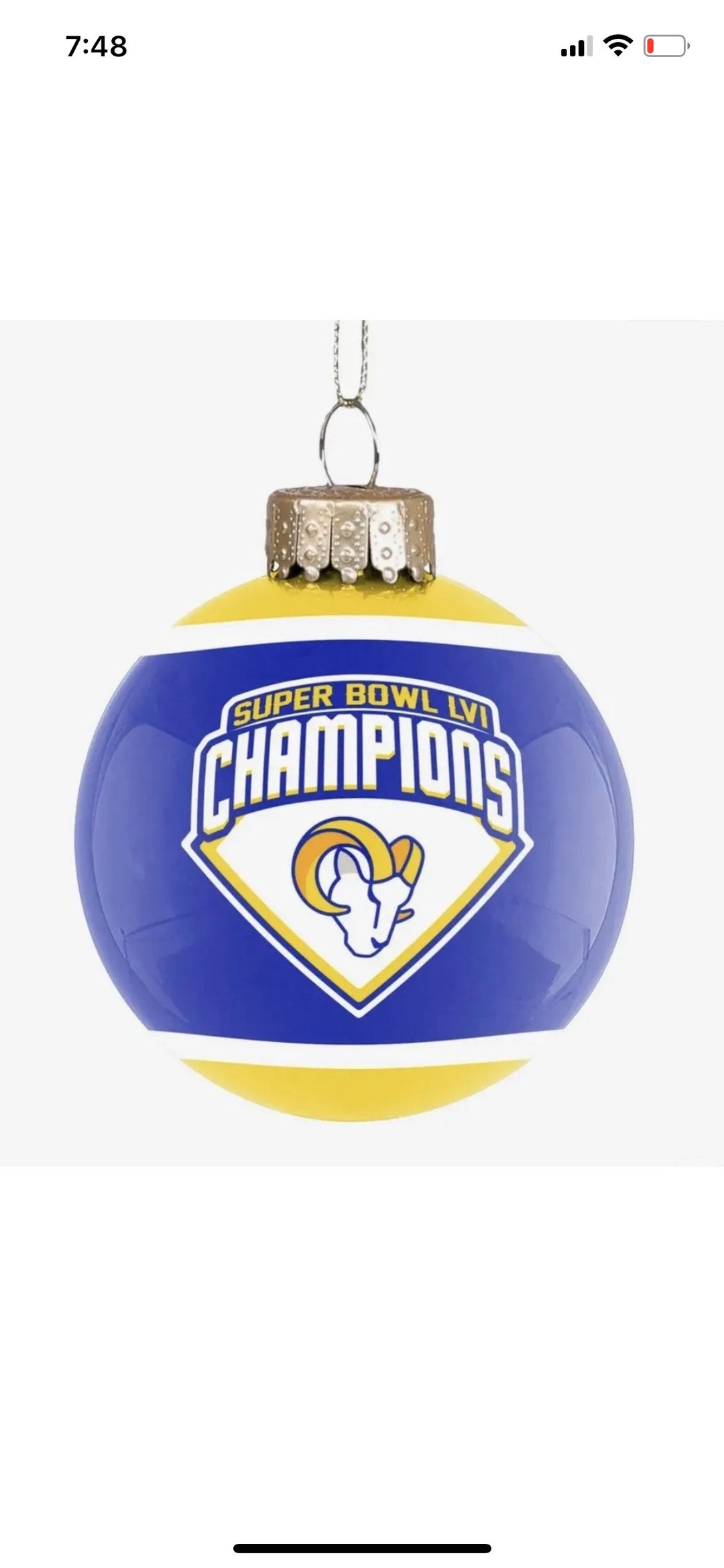 Rams Champions Christmas Ornament - Etsy