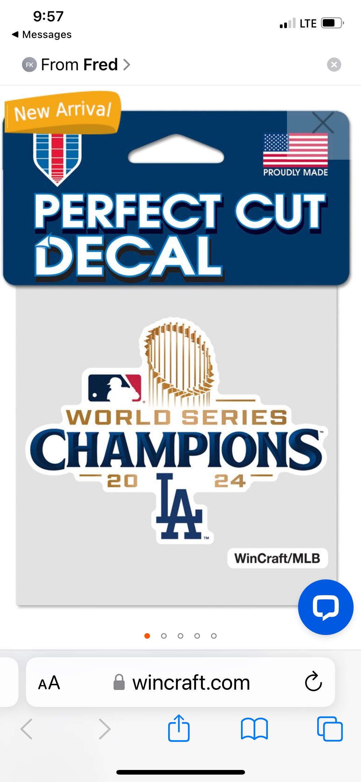 Dodgers Decal 4x4 Champions 2025 Windows , Laptop and Water Bottle - Etsy