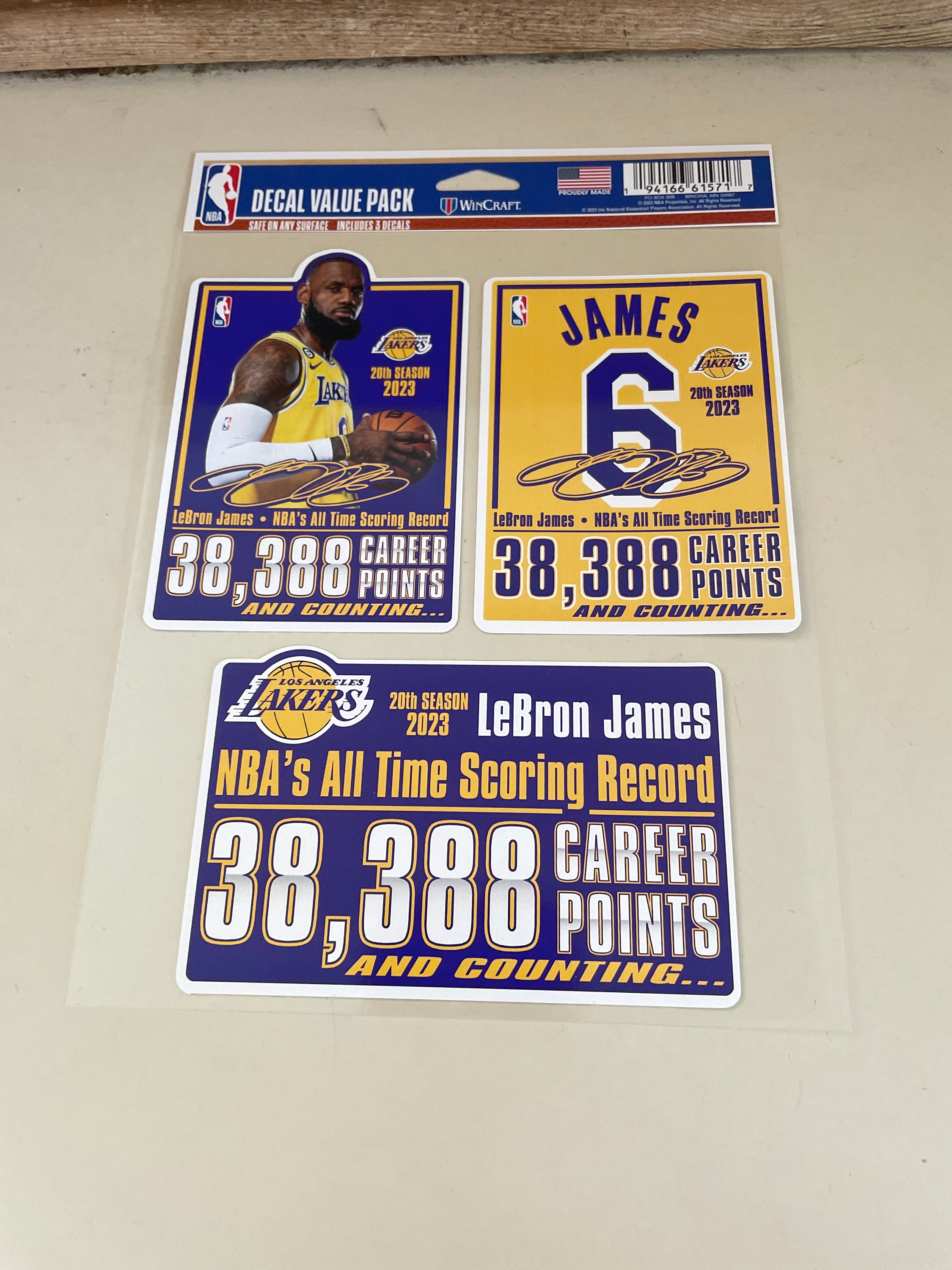 Lebron James Lakers Decal Fan Pack Nba Scoring Record - Etsy