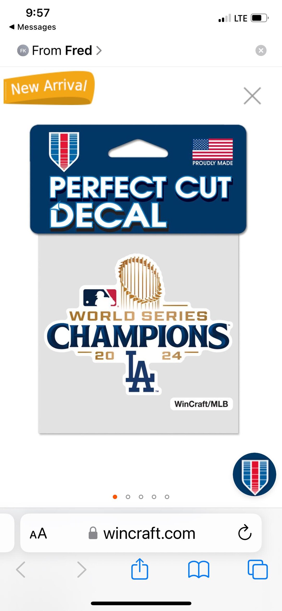Dodgers Decal 4x4 Champions 2025 Windows , Laptop and Water Bottle - Etsy