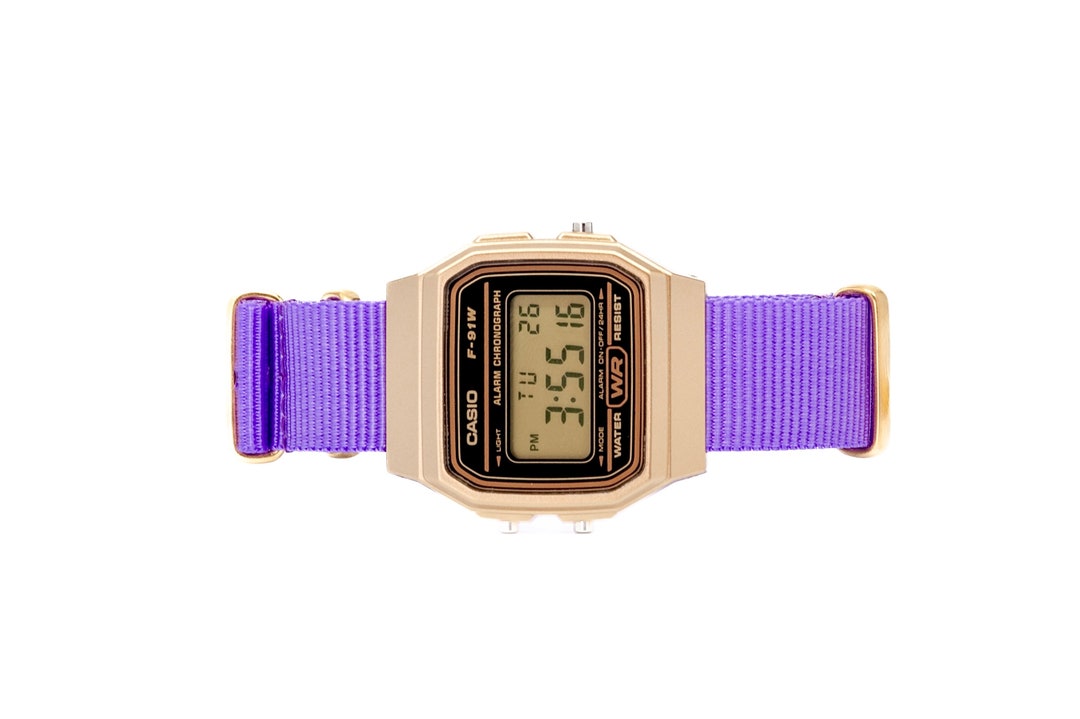 Custom Gold Casio Watch on Purple Strap - Etsy