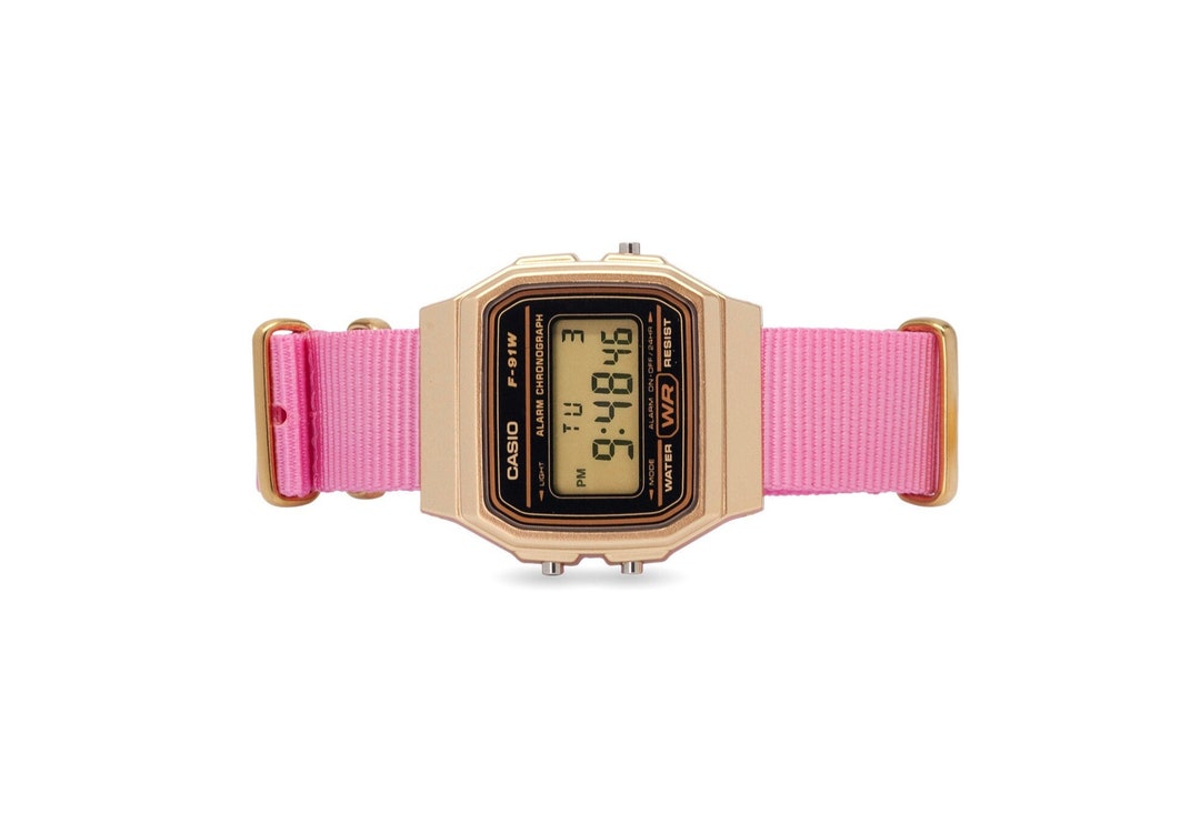 Custom Gold Casio Watch on Pink Strap - Etsy