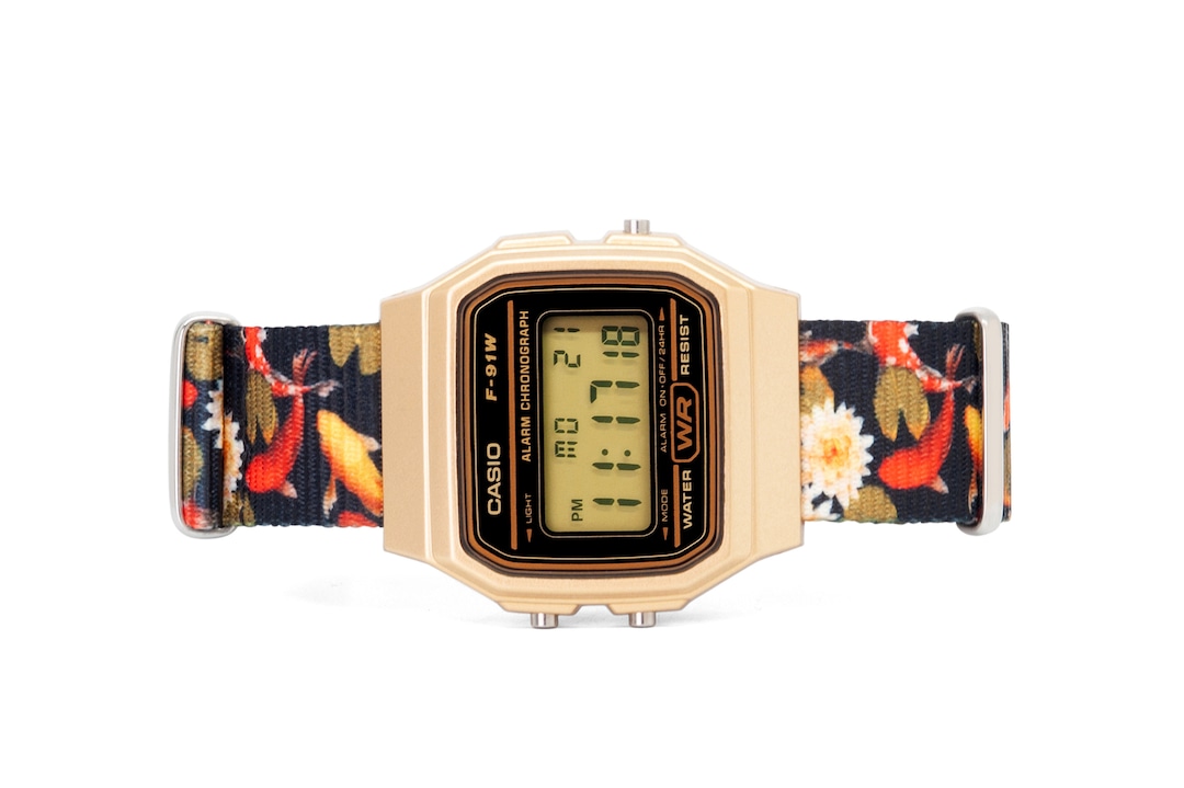 Custom Gold Casio Watch on Koi Strap - Etsy