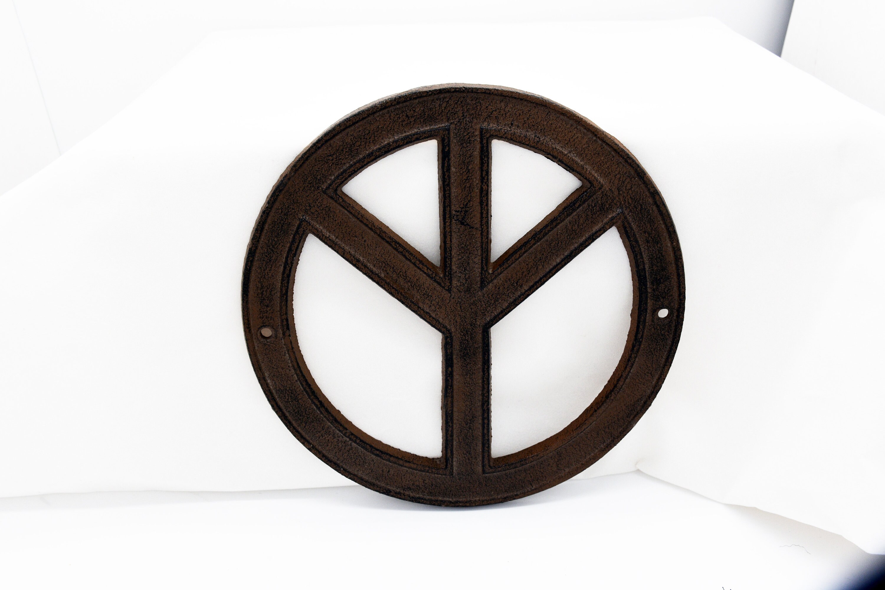 Brown Cast Iron Peace Sign for Hanging or Display - Etsy