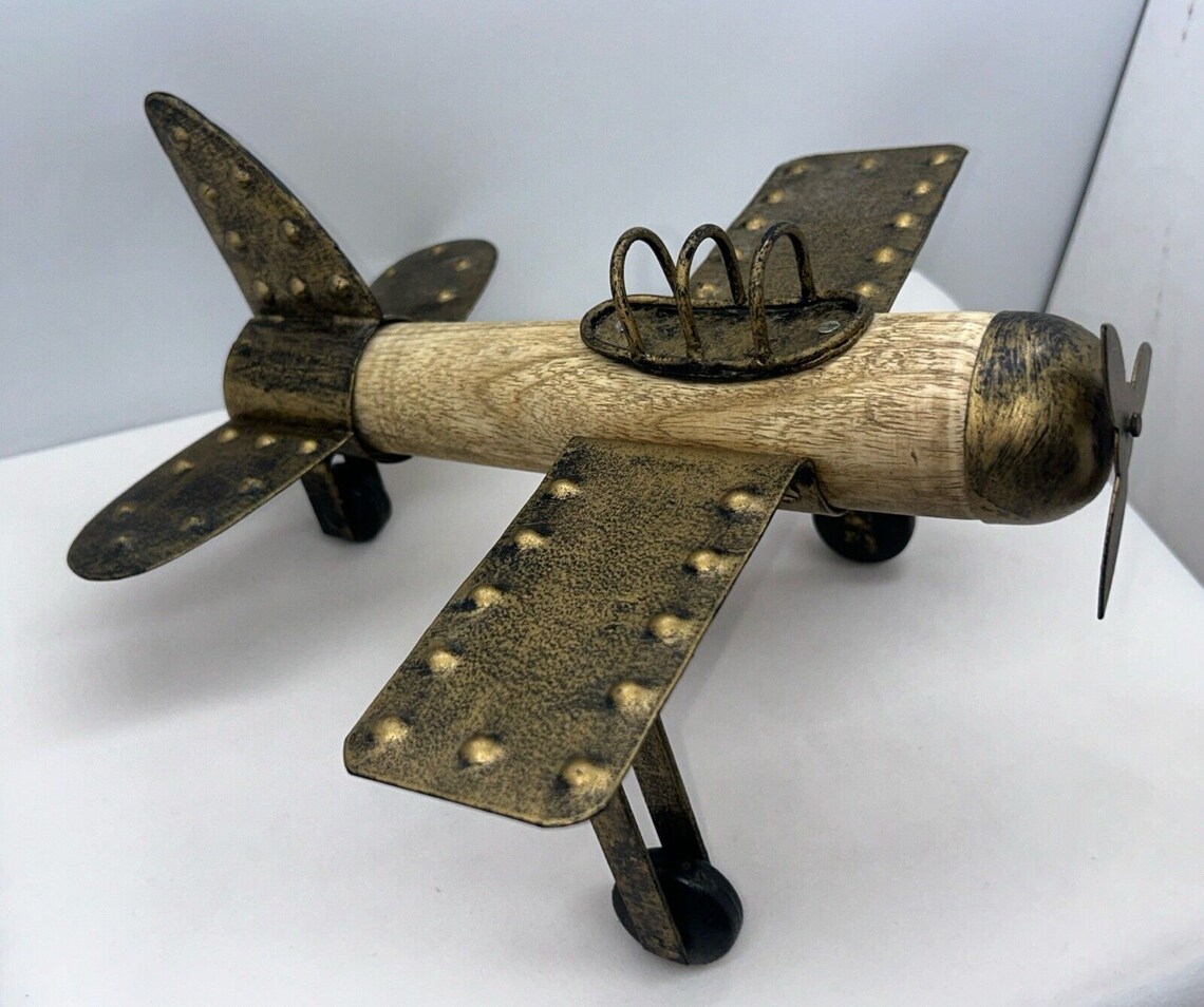 Metal and Wood Propeller Rustic Airplane Home Decor Office - Etsy