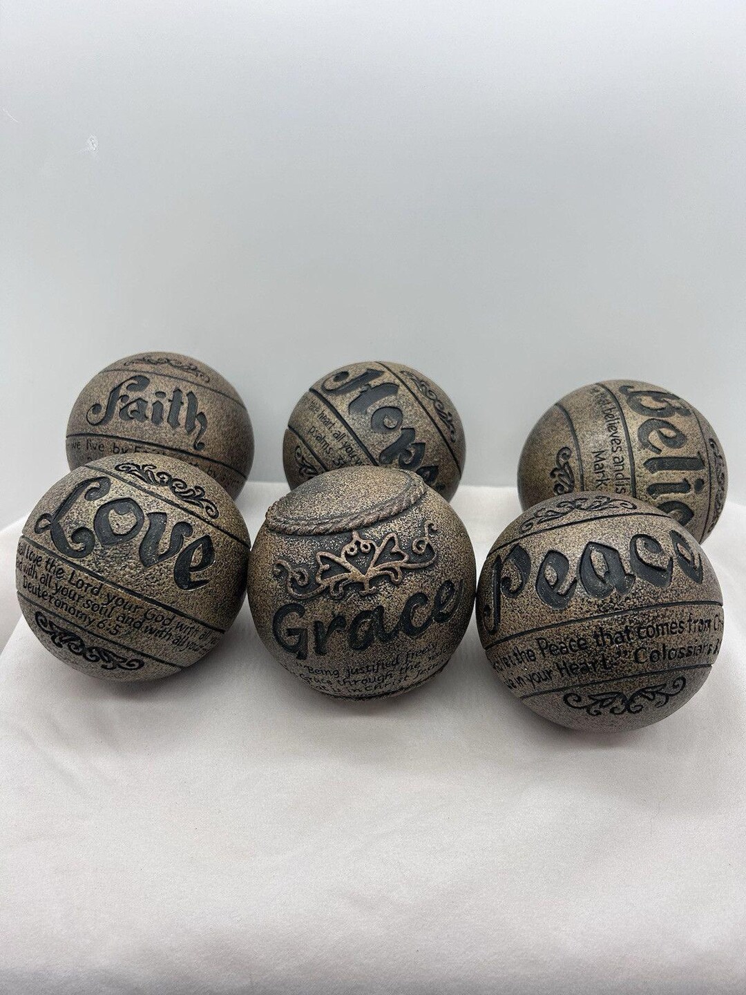 Bible Christian Quotes on Six Decorative Orb Sphere Balls - Etsy