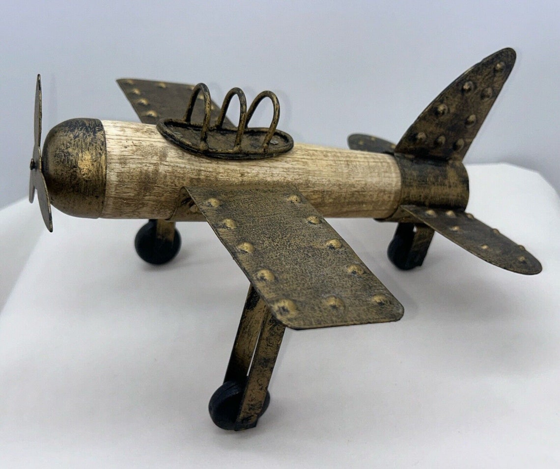 Metal and Wood Propeller Rustic Airplane Home Decor Office - Etsy