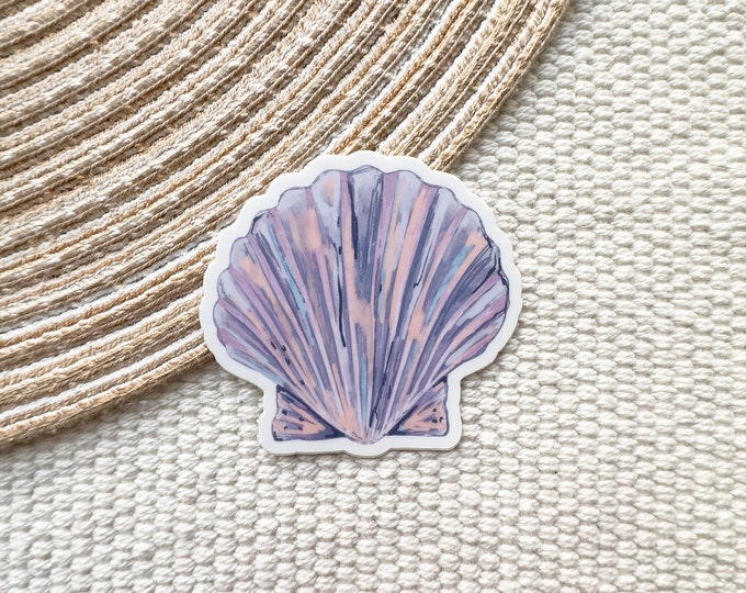 Seashell Waterproof Sticker, Coastal Sticker, Beach Sticker, Summer ...