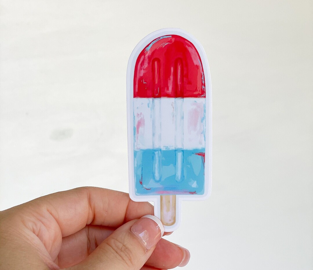 Summer Popsicle Sticker, 4th of July Sticker, Red, White, and Blue ...