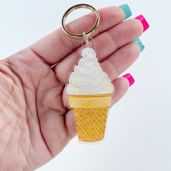 Ice Cream Keychain - Etsy