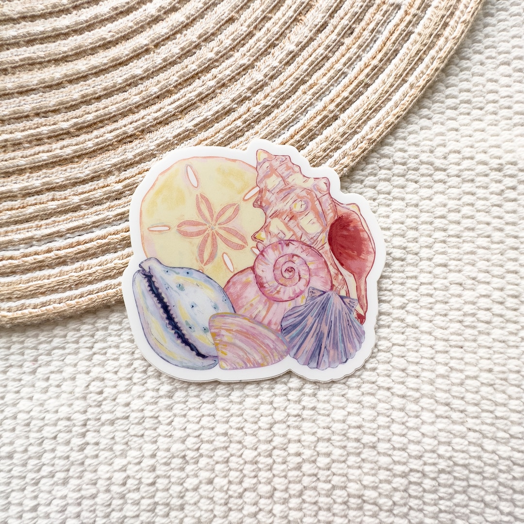 Seashell Sticker, Beach Sticker, Ocean Sticker, Waterproof Sticker ...