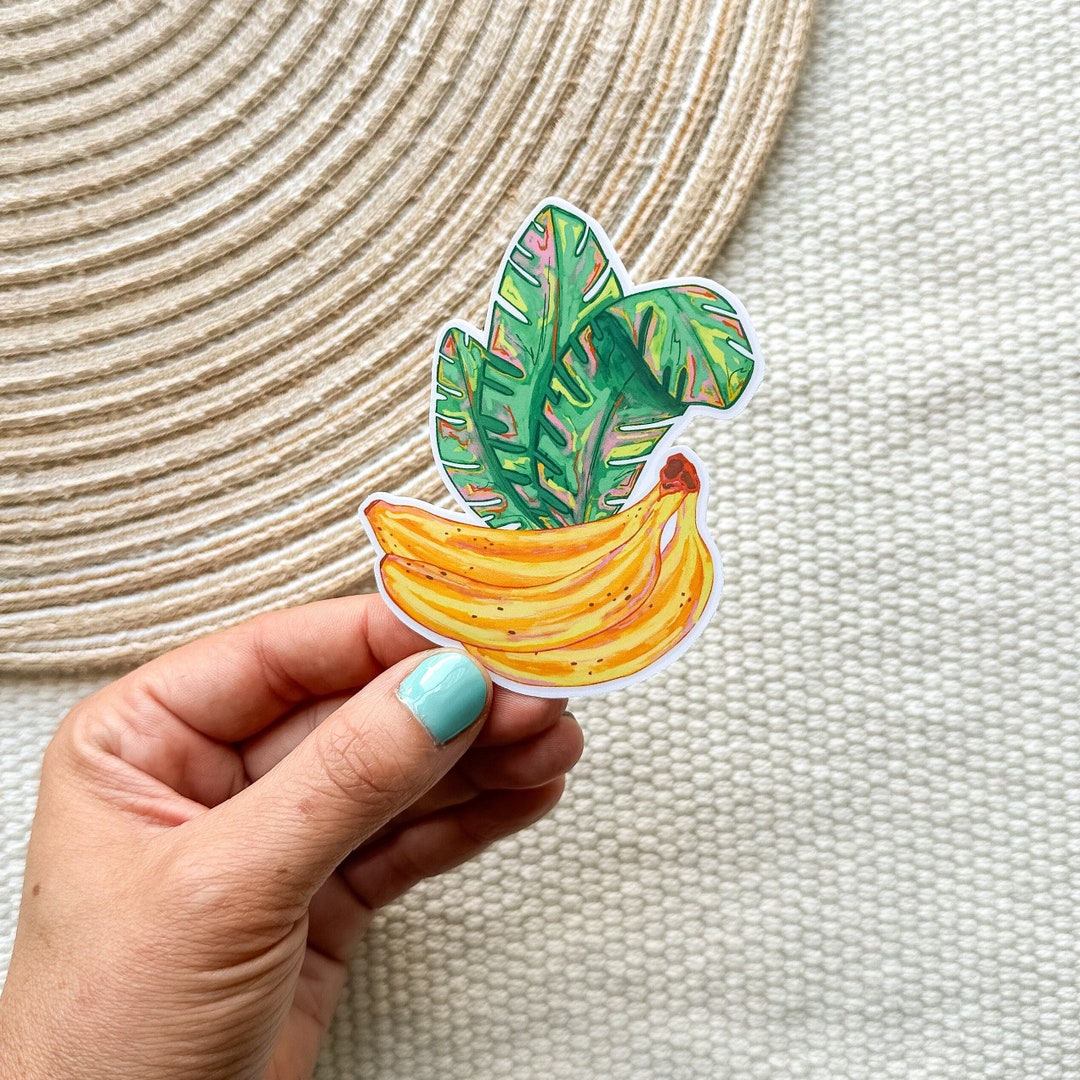 Banana Sticker, Fruit Sticker, Tropical Sticker, Waterproof Sticker ...