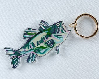 Smallmouth Bass Key Chain Wood Fisherman Gift for Bass Fishing ...