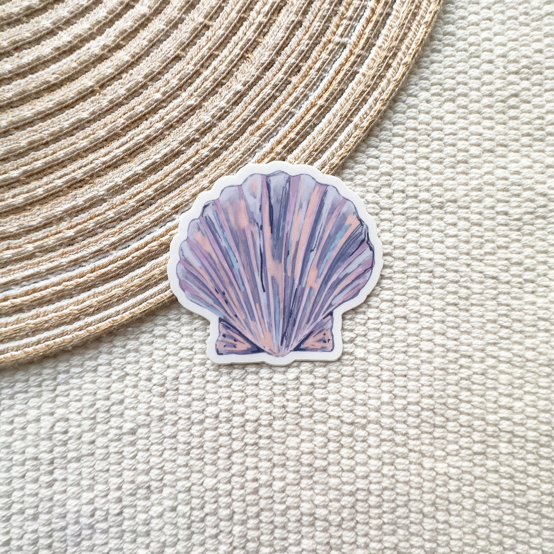 Seashell Waterproof Sticker, Coastal Sticker, Beach Sticker, Summer ...