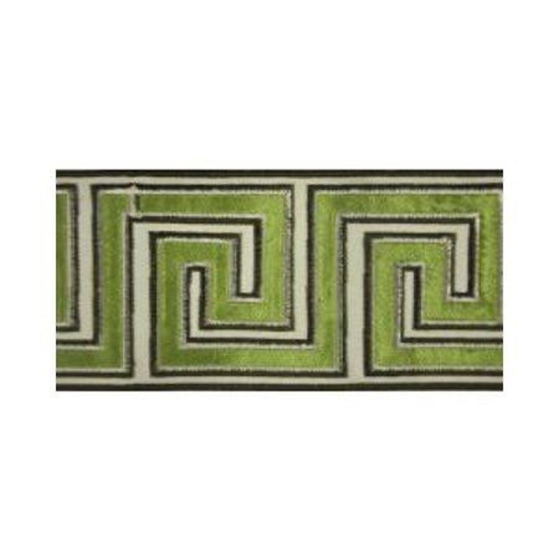 Apple Green Greek Key Trim by the Yard Tape Velvet Embroidered | Etsy