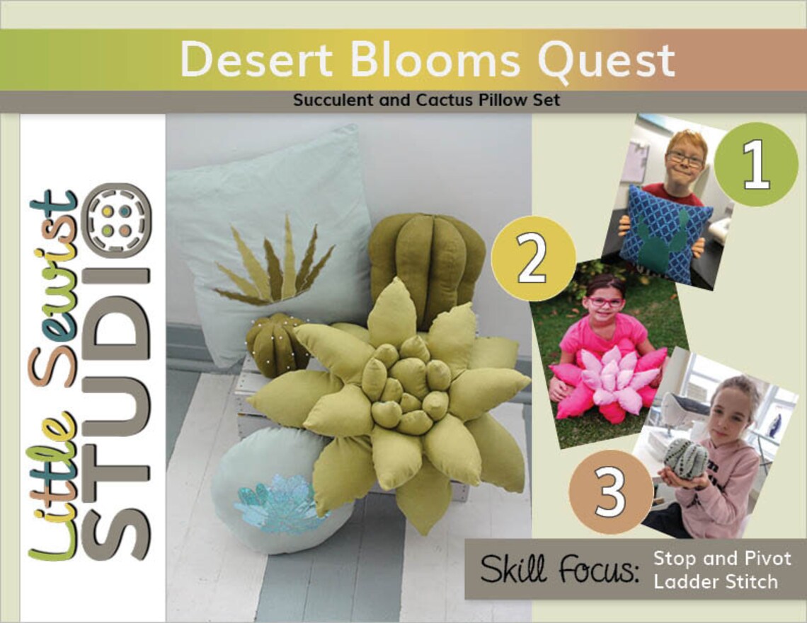 Succulent Desert Blooms Pillow Pincushion Sewing Pattern Large - Etsy