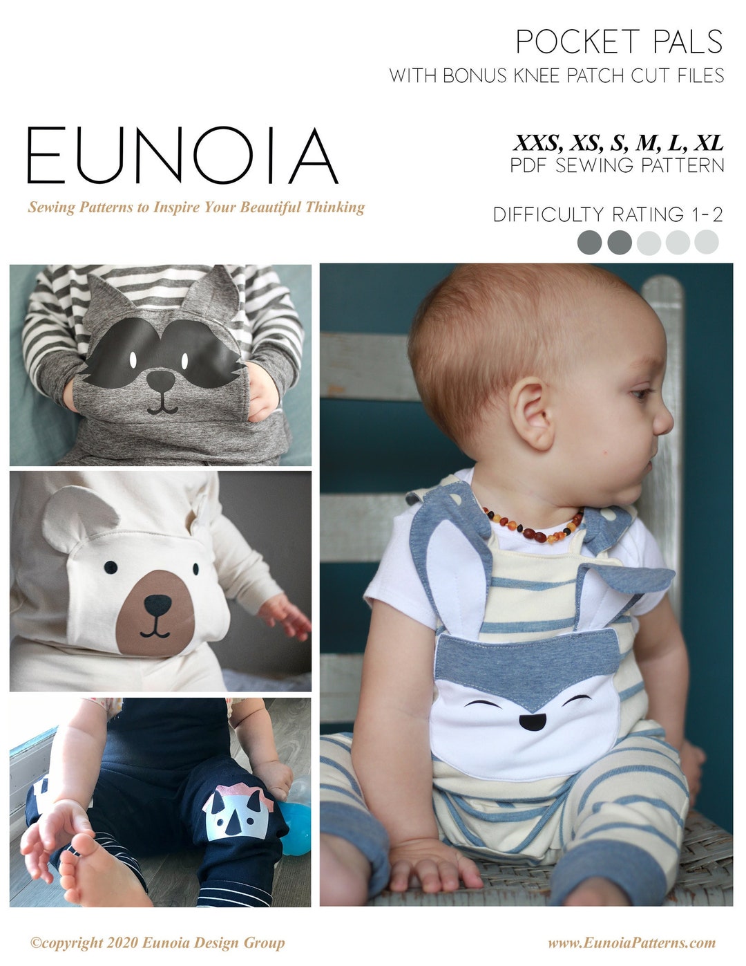 Pocket Pals PDF Sewing Pattern Animal Pockets Animal Faces Animal Purse ...