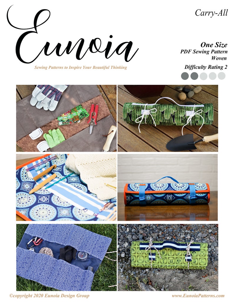 Roll up Carry-all Sewing Pattern, Crochet Bag, Gardening Bag Pattern ...