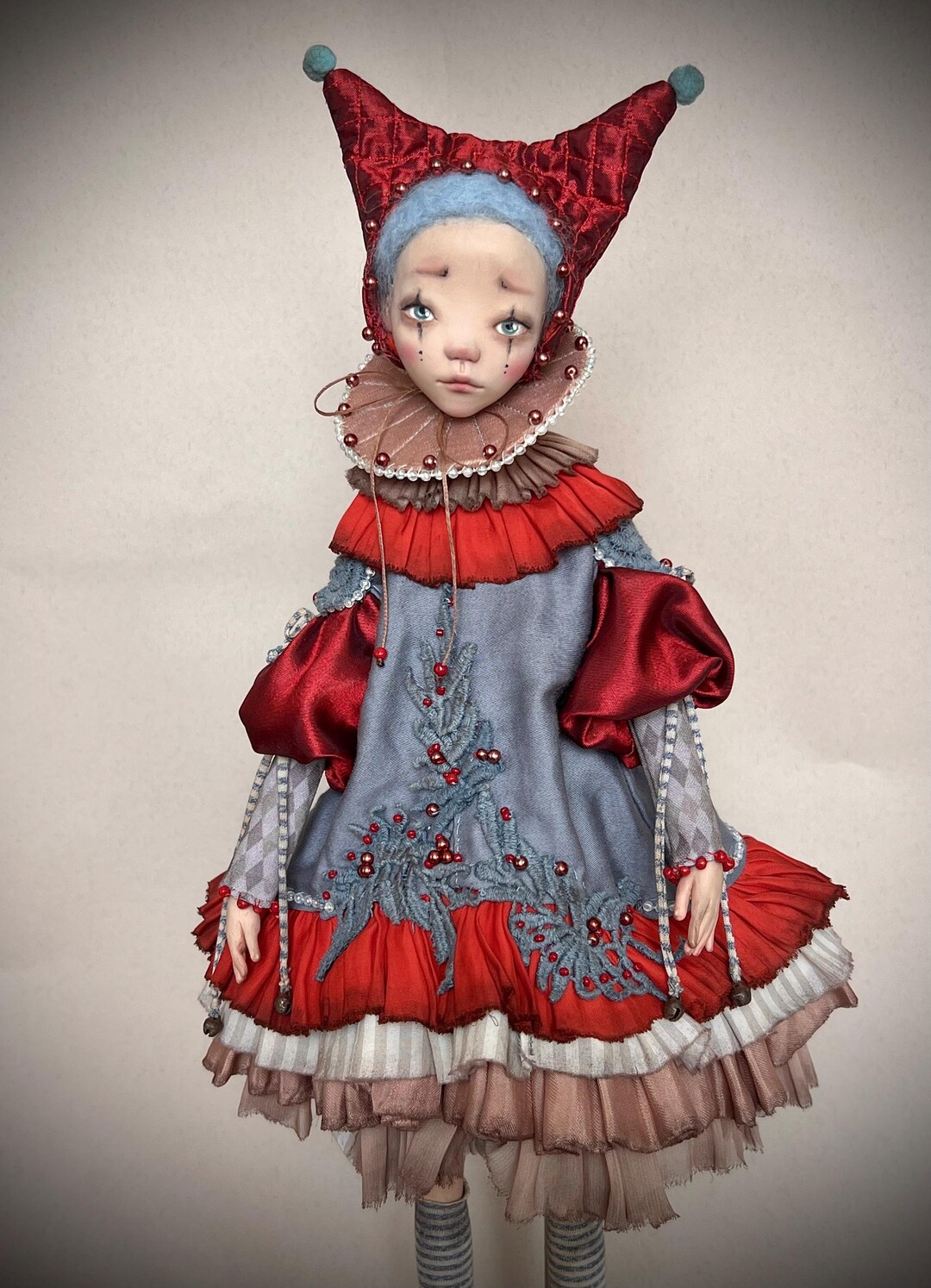 OOAK Columbina Art Doll: Handmade Polymer Clay Collectible - Etsy