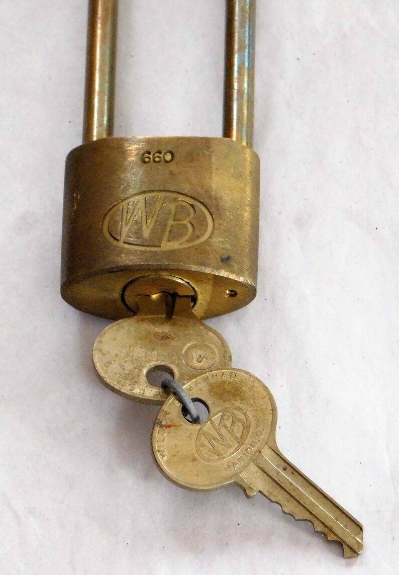 Vintage WB wilson Bohannan Brass Lock With Original Keys | Etsy Vintage WB wilson Bohannan Brass Lock With Original Keys | Etsy