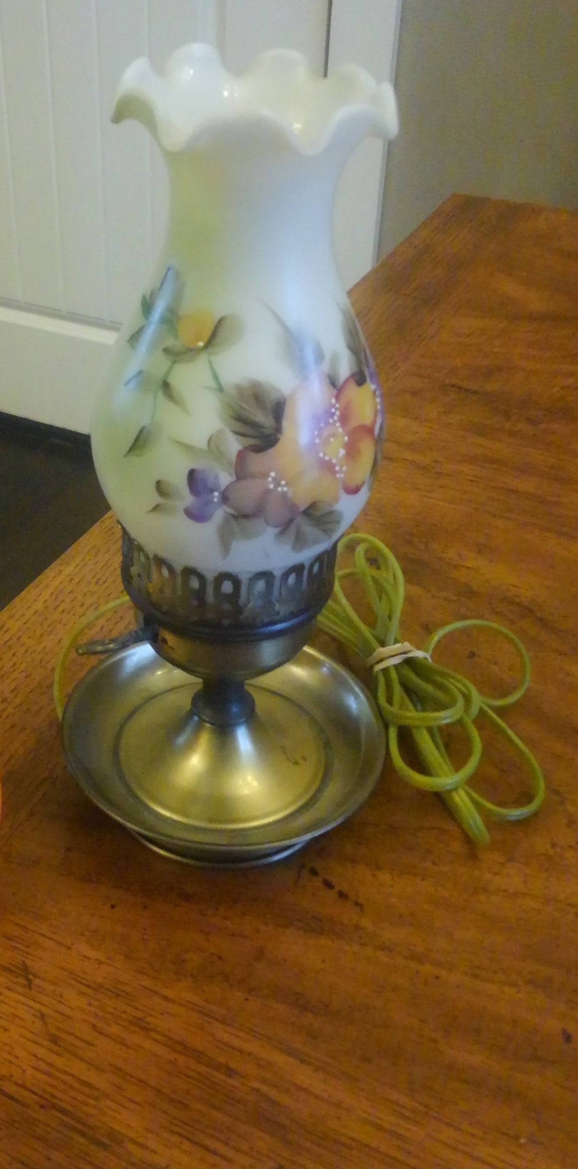 Vintage Hand Painted Lamp - Etsy