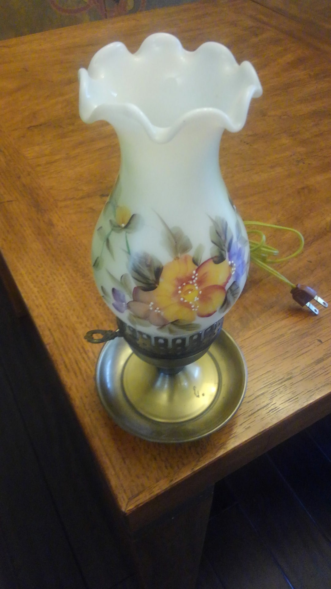 Vintage Hand Painted Lamp - Etsy