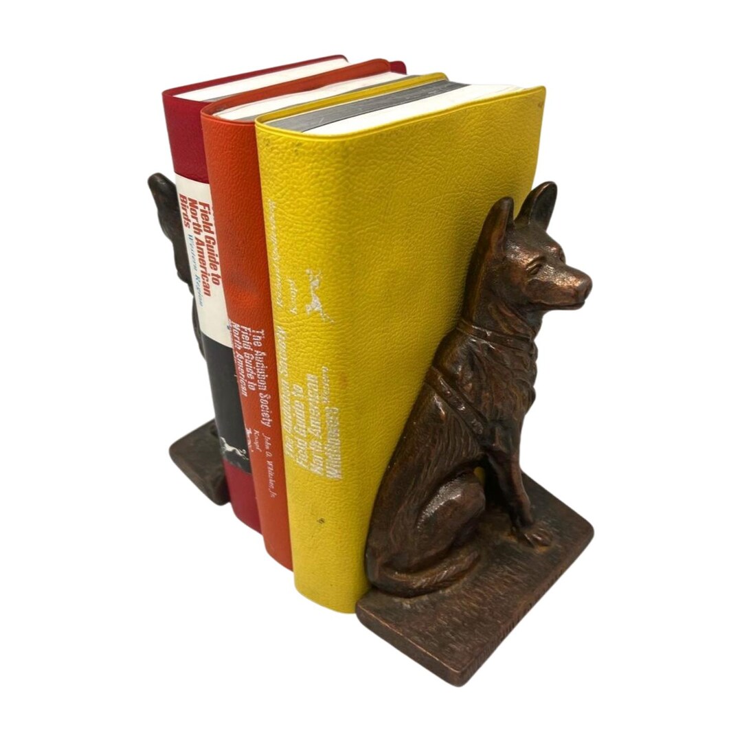 Chief of Police Sherman Shepard Dog Bookends Hunting Outdoor Office ...