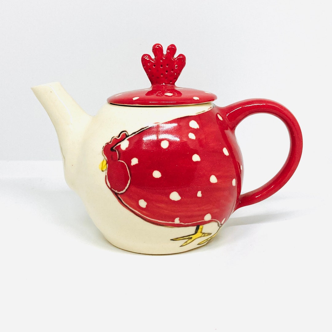 Red Chook Teapot - Etsy