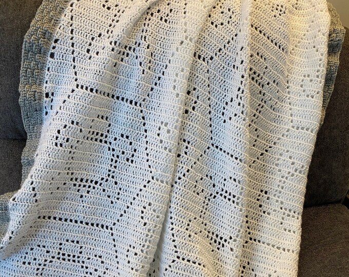 Swimming Turtles Filet Crochet Blanket - Etsy
