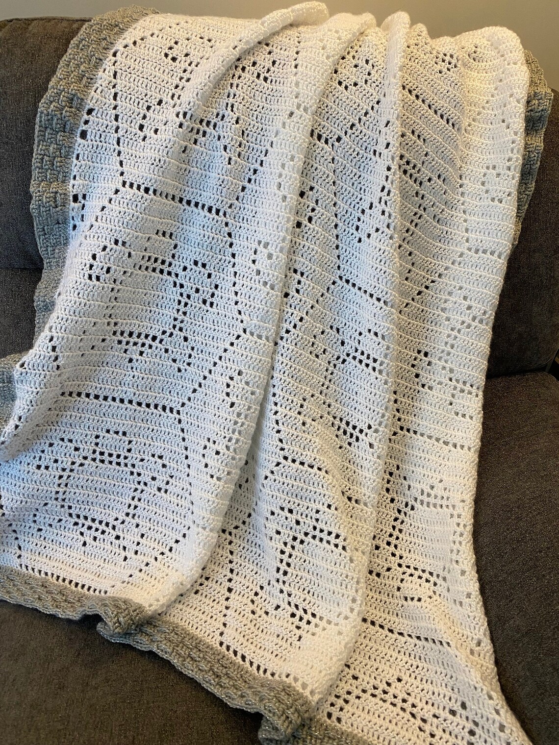 Swimming Turtles Filet Crochet Blanket - Etsy