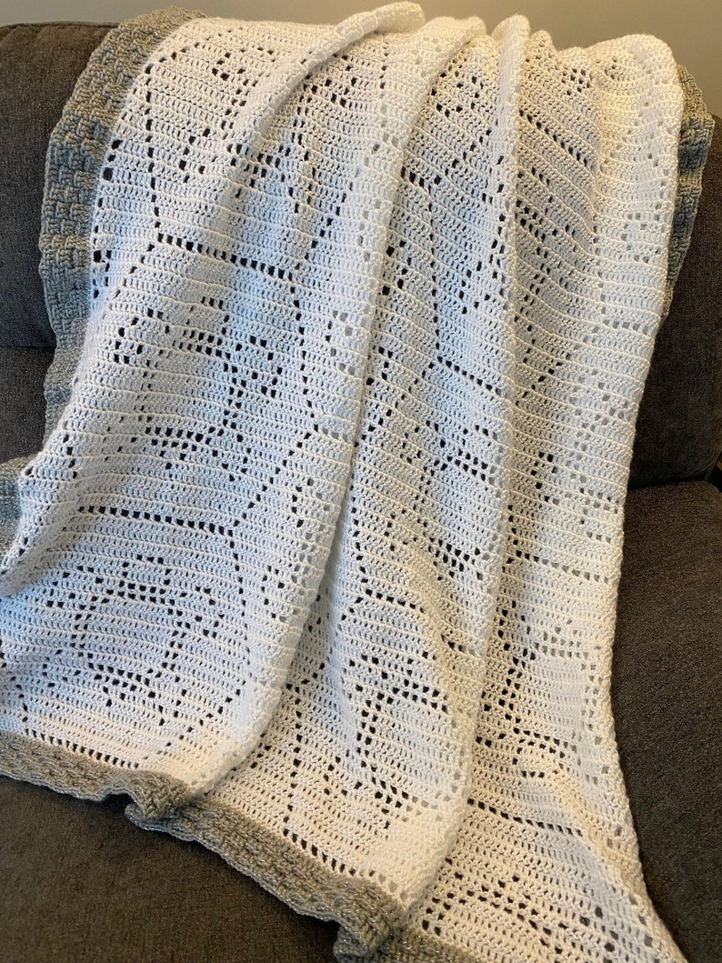 Swimming Turtles Filet Crochet Blanket - Etsy UK