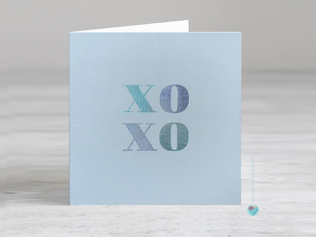 New Baby Blue or Pink Xoxo Card - Pregnancy Gender Reveal - Hugs and ...