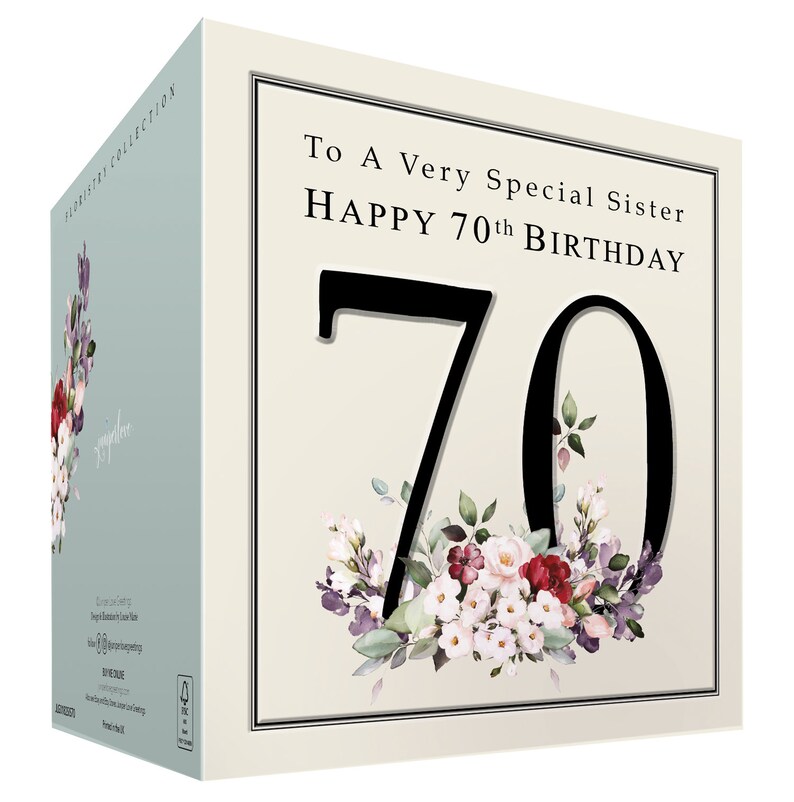 Sister 70th Birthday Card For Her Happy 70th Birthday To A Etsy Finland