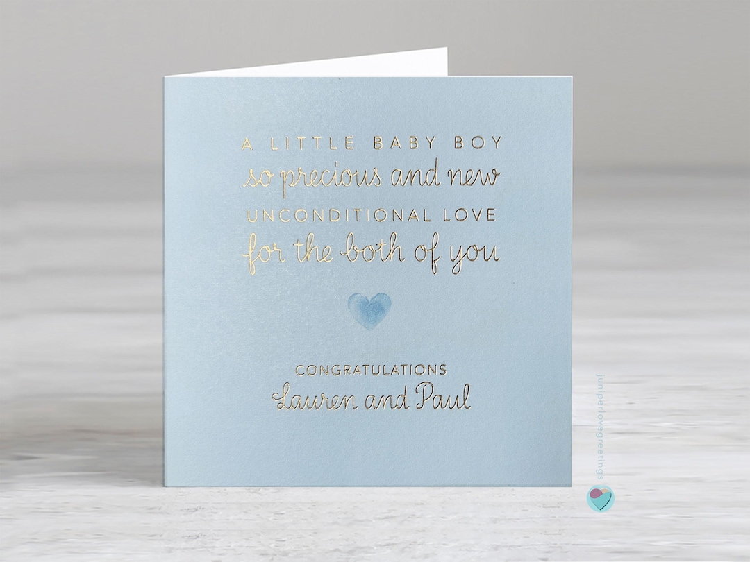 New Baby Boy Card - Personalised Baby Boy Congratulations Card - New ...
