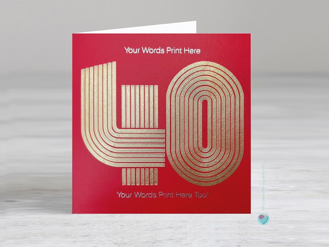 40th Birthday Card Men Women Personalised Age Birthday Card Husband ...