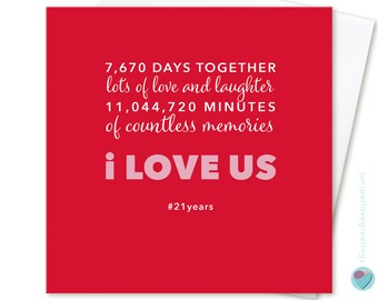 21 Anniversary Card | Etsy