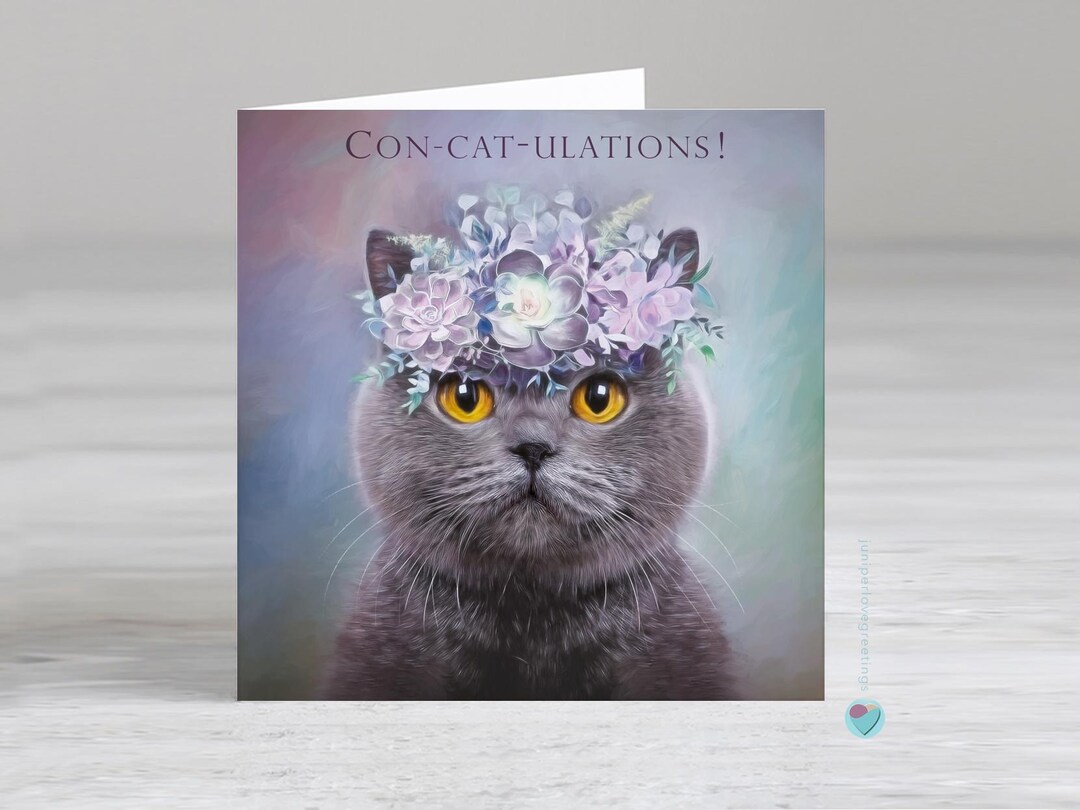 Congratulations Card to Her - Cat Congratulations Card - British Blue ...