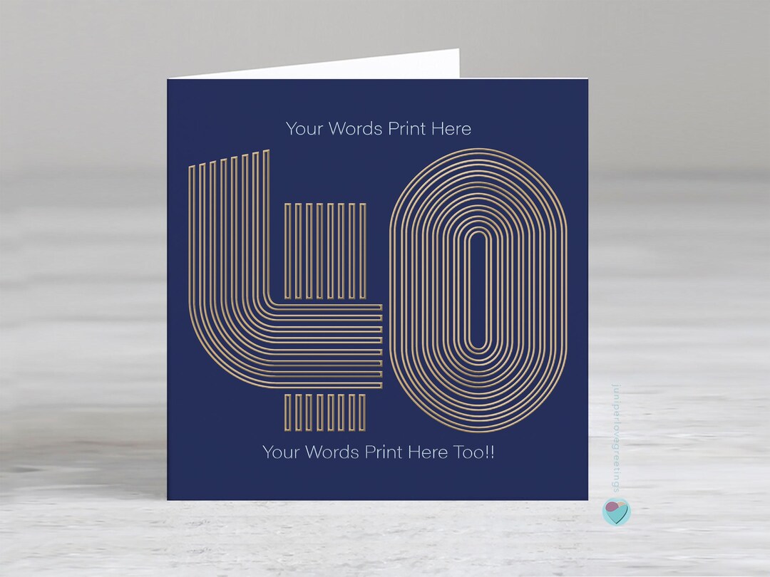 40th Birthday Card Men Women - Male Birthday Card 40 - Age 40 Birthday ...