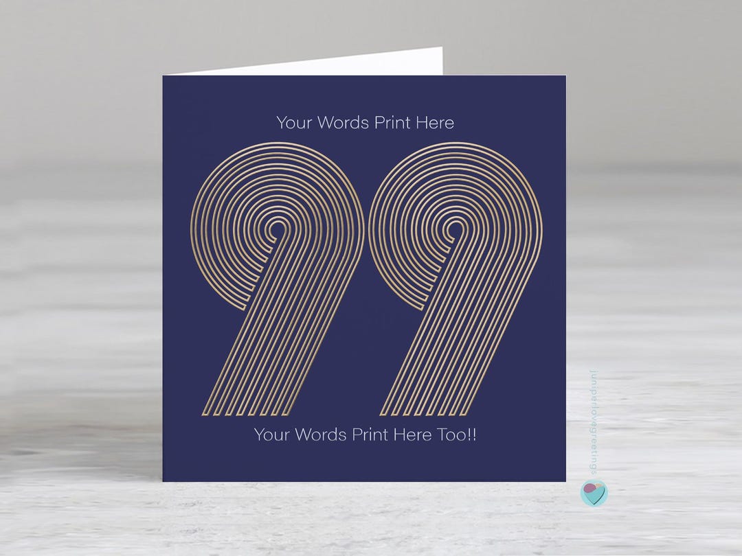99th Birthday Card for Men Women - Personalised Age Birthday Card ...