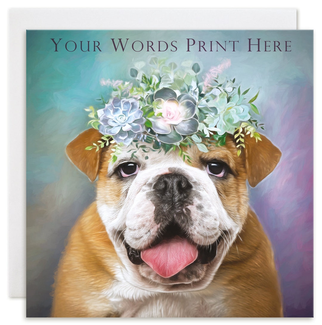 Bulldog Greeting Card Personalised Birthday Christmas Anniversary ...