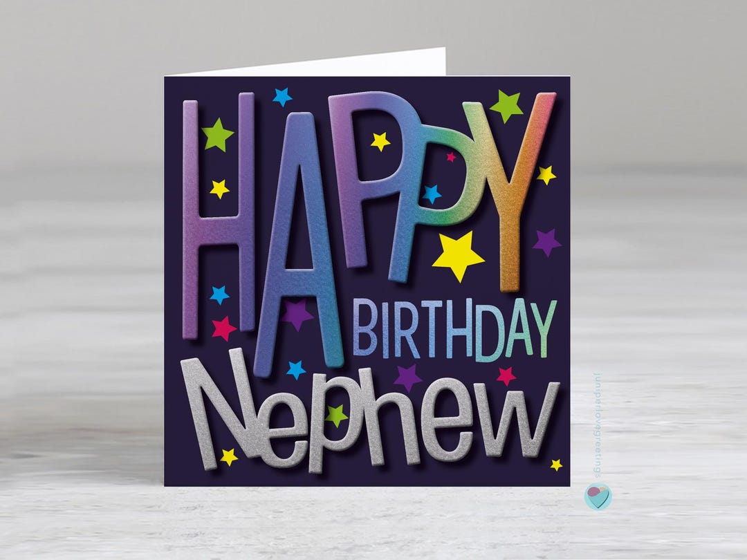 Nephew Birthday Card: Modern Design, Add a Personalised Printed Message ...