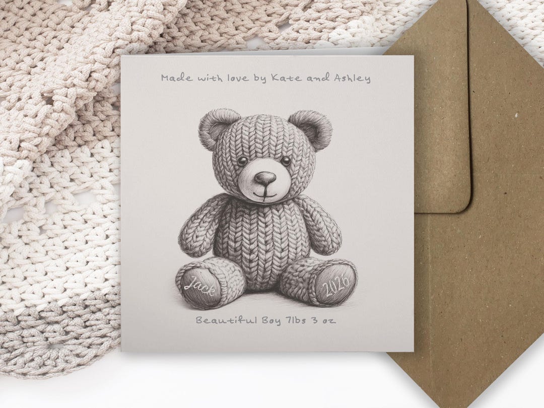 Baby Birth Congratulations Card - New Baby Boy or Girl - Neutral Colour ...