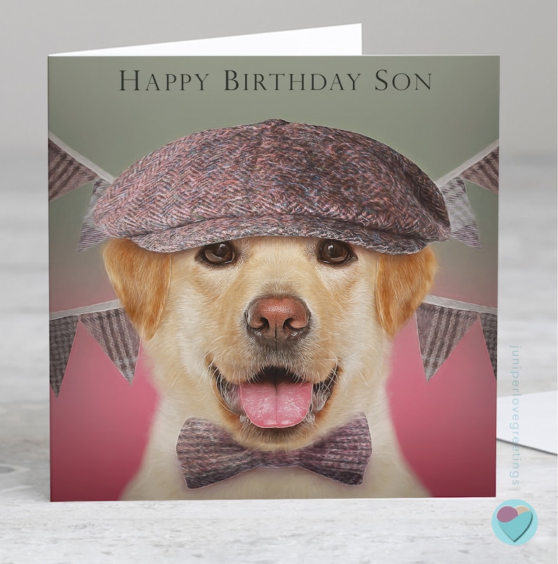 Labrador Birthday Card for Son: Dog Lover Greeting Card, Add Message ...