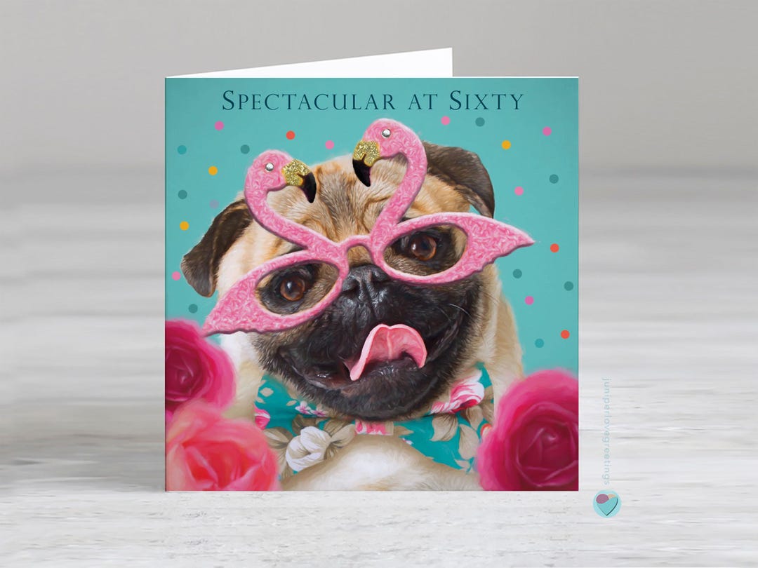 60th Birthday Card to a Female or Male SPECTACULAR AT SIXTY - Optional ...