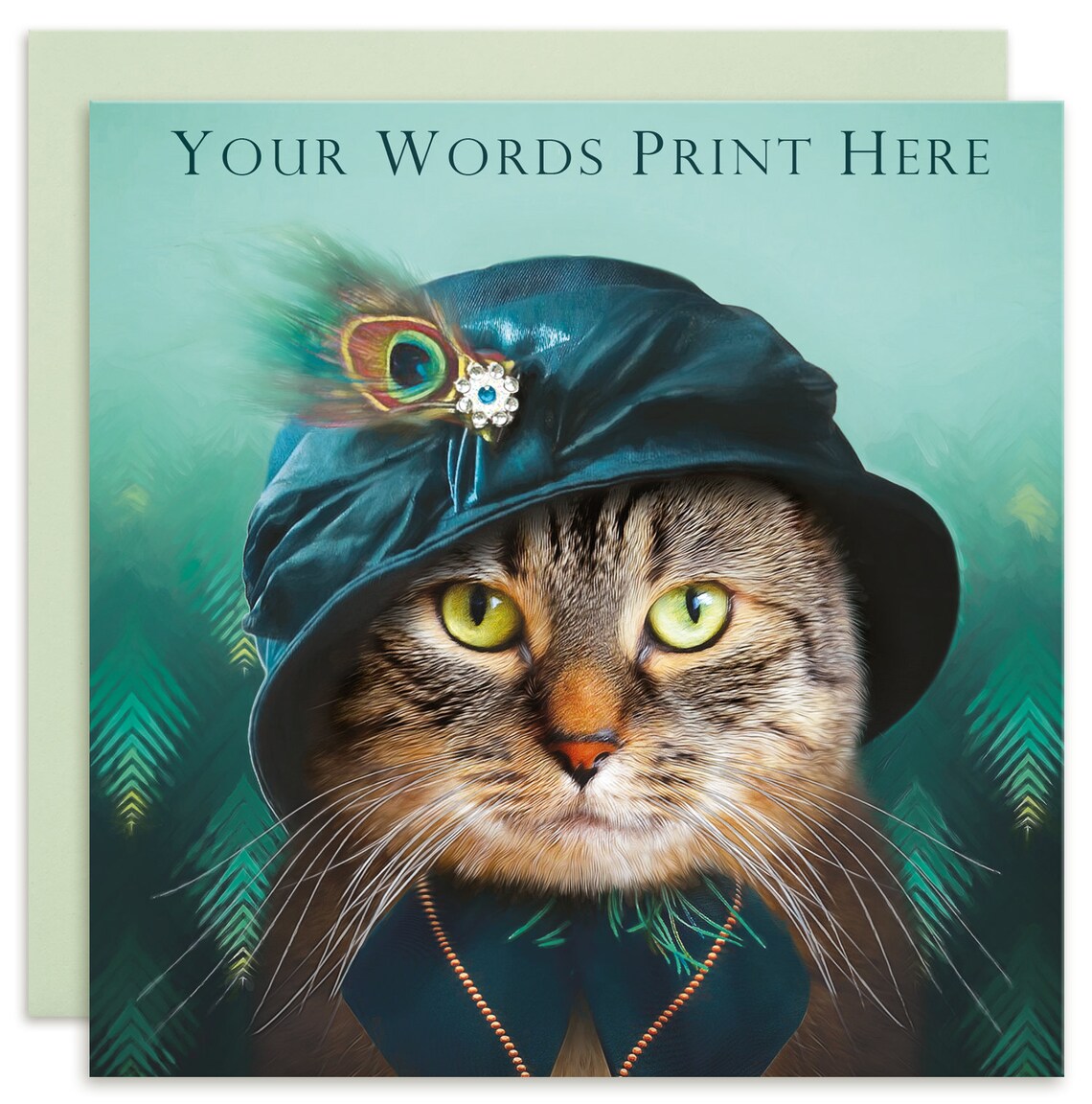 Cat Greeting Card - Personalised Birthday Thank You Mothers Day Fathers ...