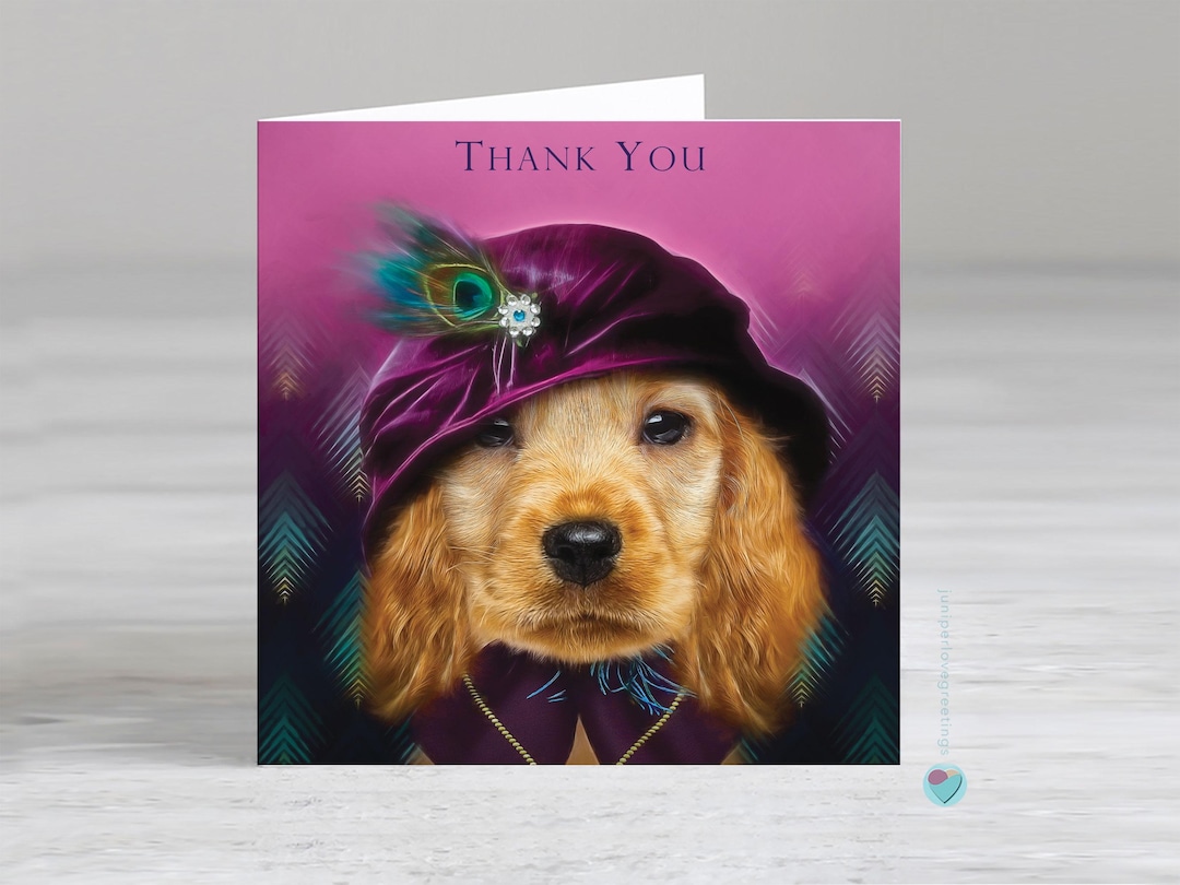 Thank You Card - Dog Thank You Card - THANK YOU or PERSONALISED Option ...