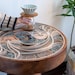 Koi and Lotus End Table, 3D Floral Furniture, Botanical Fish Art ...