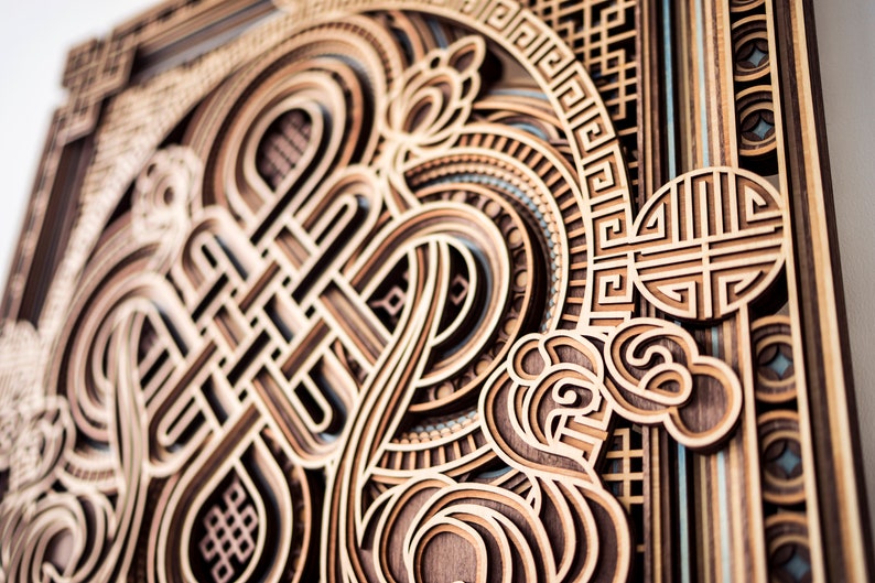 STEREOWOOD Peace Knot Multi-layer Wall Art Stereoscopic 3D | Etsy