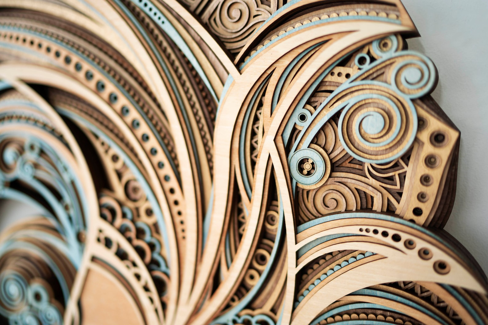 STEREOWOOD Koi and Lotus Multi-layer Wall Art Large Geometric - Etsy