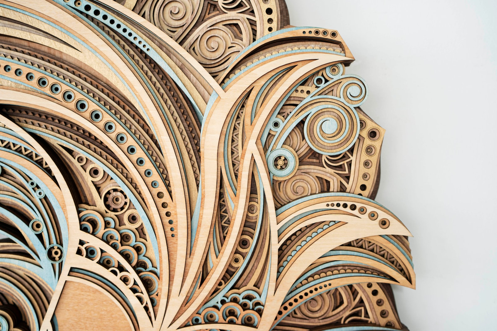 STEREOWOOD Koi and Lotus Multi-layer Wall Art Large Geometric - Etsy